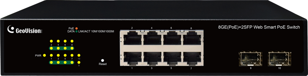 Geovision GV-APOE081C (140-APOE81C-001U) 8-port Gigabit 802.3at+ 2 Gig
