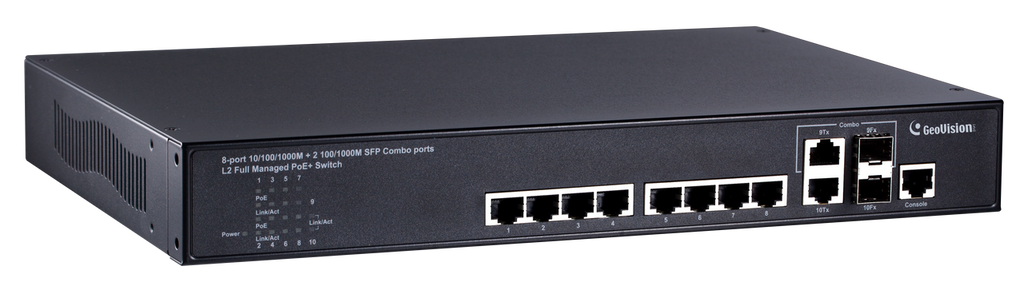 Geovision GV-POE0812 8-port 10/100/1000 Mbps Web Managed Base T(x) PoE