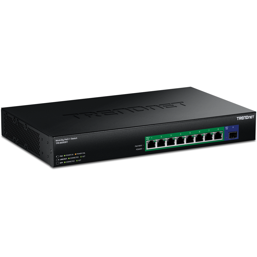 TRENDnet TPE-BG5091 9-Port 2.5G GaN Power PoE++ Switch with 10G SFP+ P