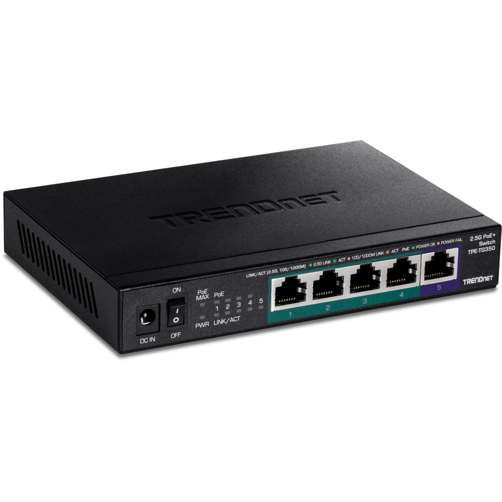 TRENDnet TPE-TG350 5-Port Unmanaged 2.5G PoE+ Switch