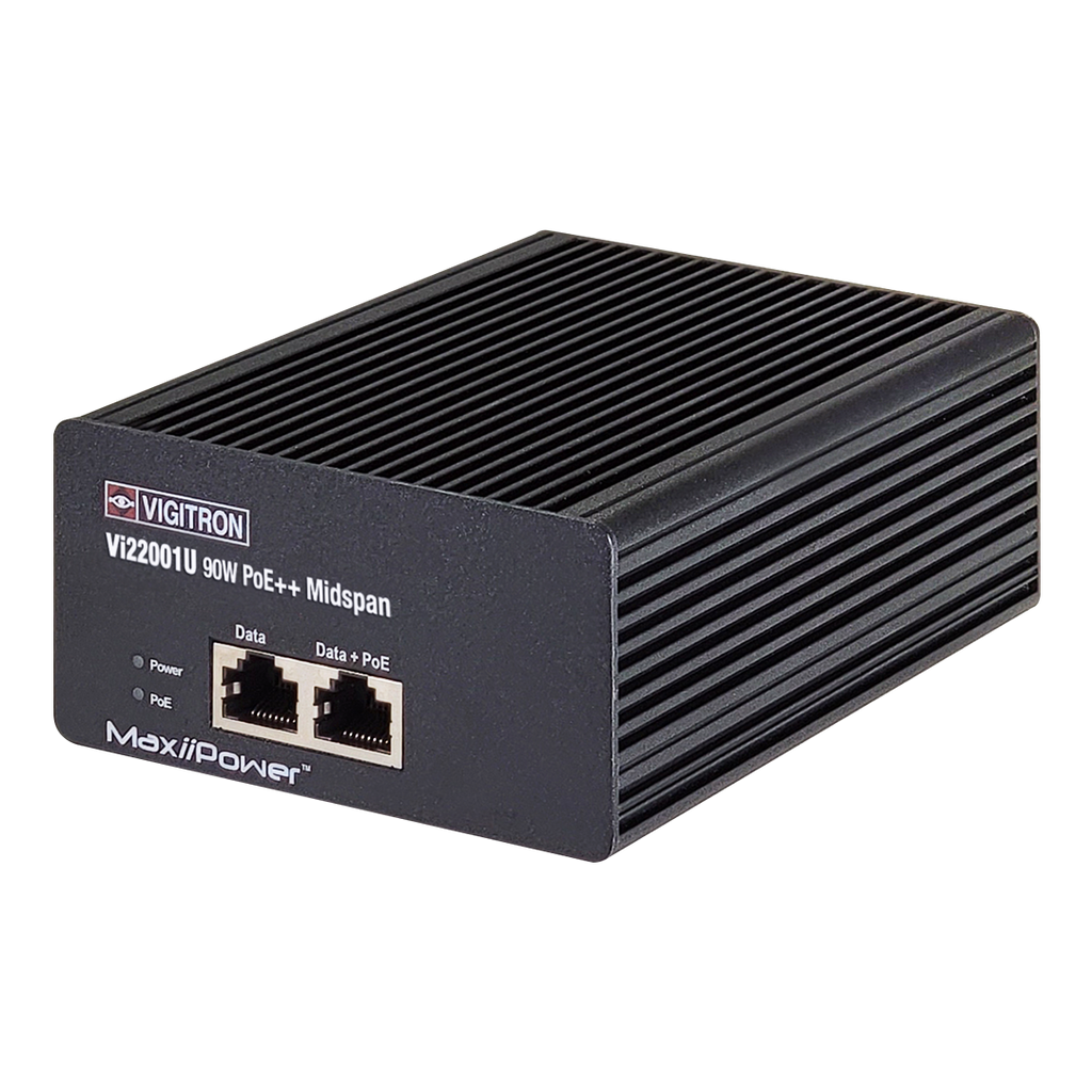 Vigitron Vi22001U 1- Port MaxiiPower™ af/at/bt 90W PoE Midspan w/ buil